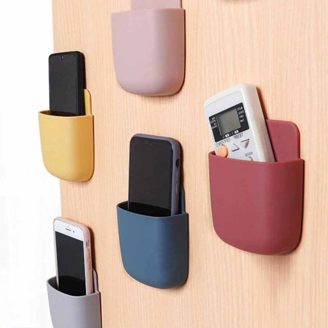 Wall Storage Organizer Plug Holder Stand Phone Organizer Remote ...