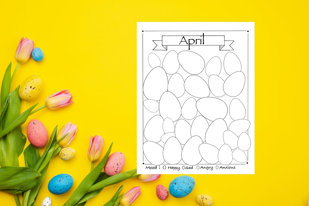 April Mood Tracker- Plain Eggs - Etsy