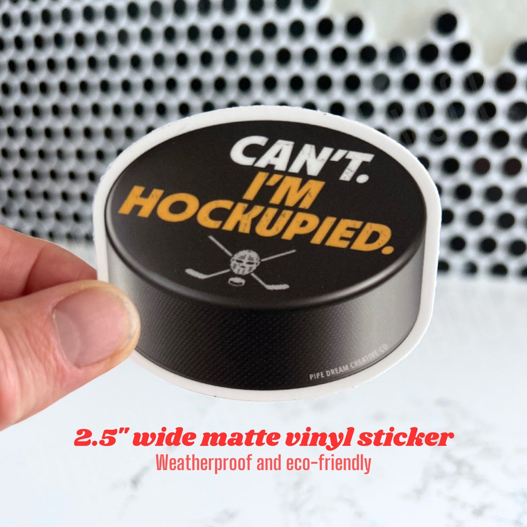 Funny Hockey Sticker Gift for Hockey Player Hockupied Sticker Hockey ...