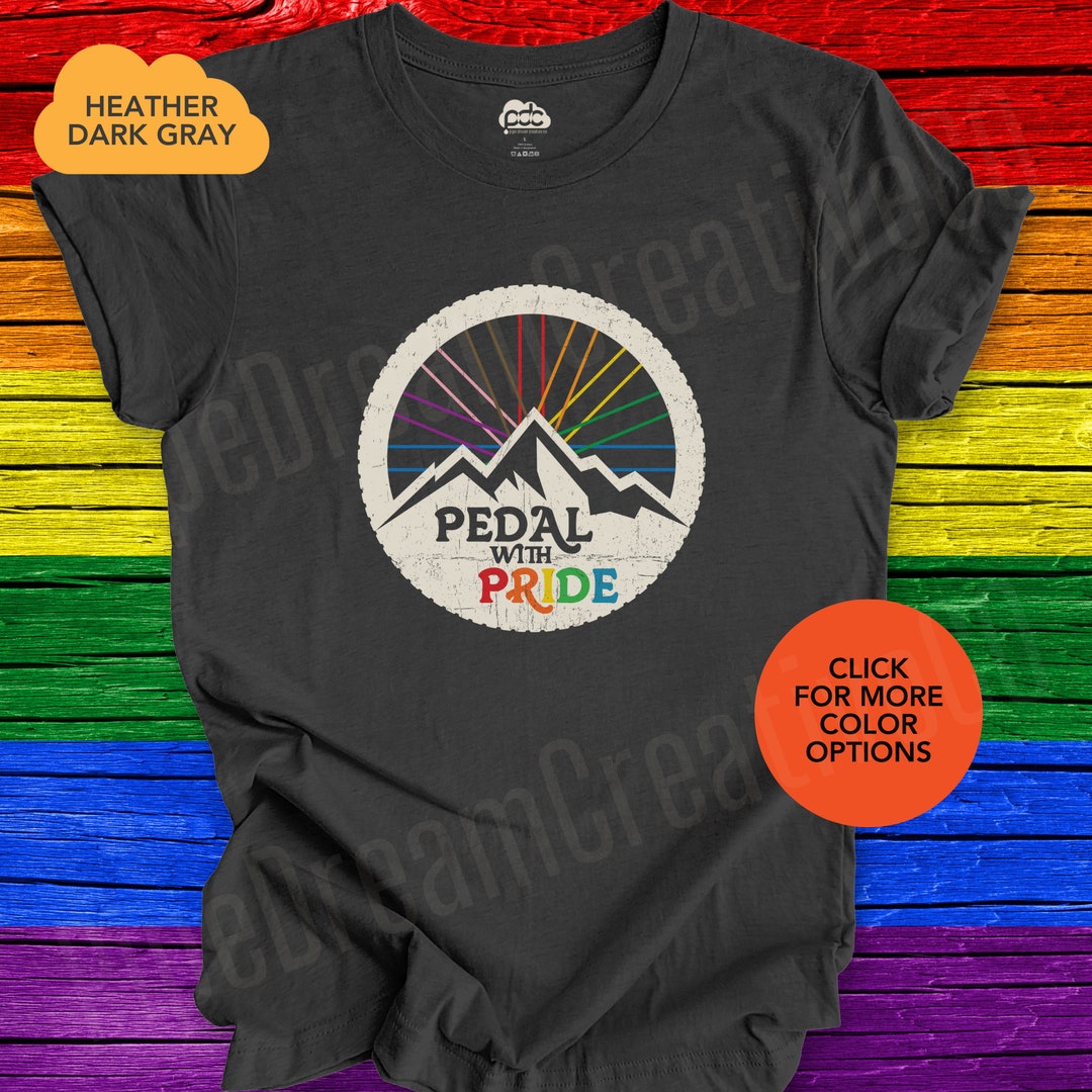 Pride Mountain Bike Shirt for Gay Pride Gift for LGBTQ Pedal for Pride ...