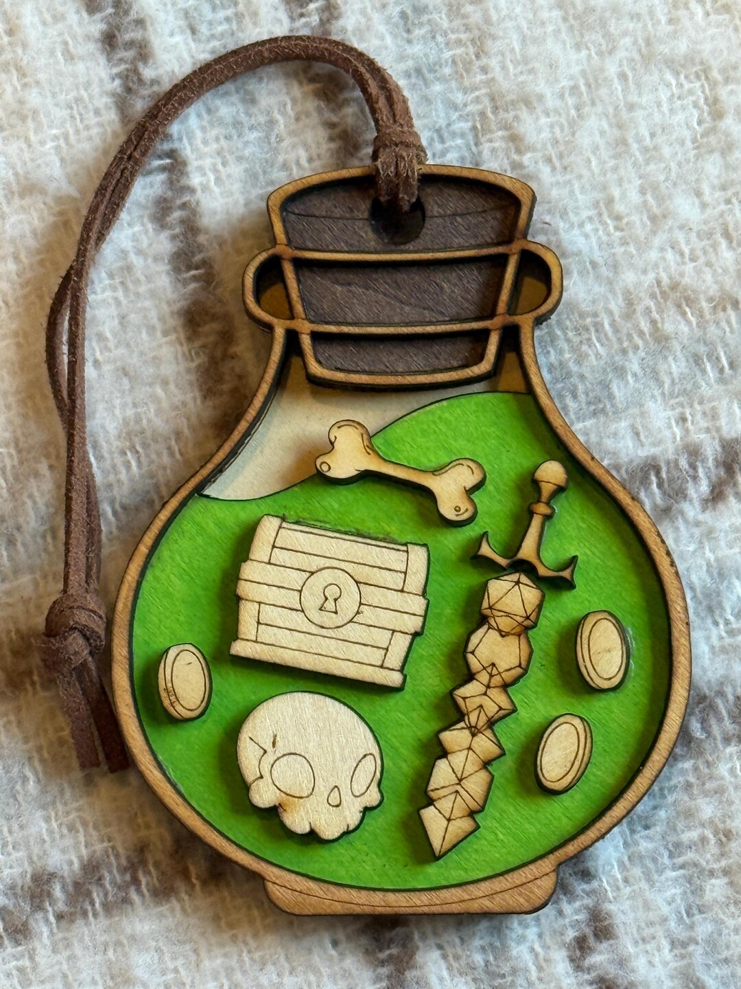 D&D Gelatinous Cube Potion Bottle Ornament: DND Wood Art, Fantasy ...