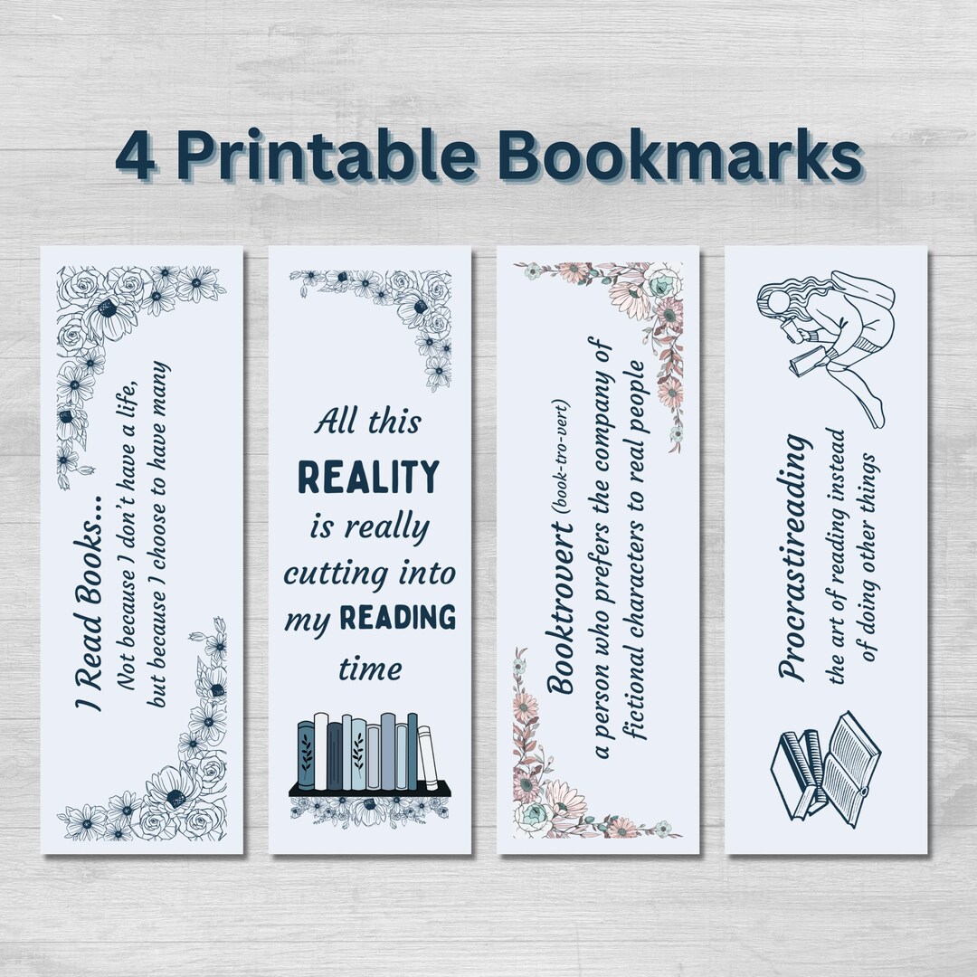 Printable Funny Bookmarks: Digital Sarcastic Bookmarks for Readers ...