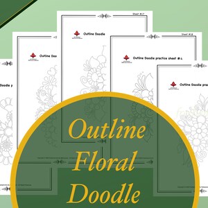 Floral Doodle Practice Sheets (40 Pages), Learn to Draw Floral Doodle ...
