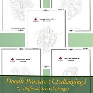 Floral Doodle Practice Sheets (40 Pages), Learn to Draw Floral Doodle ...