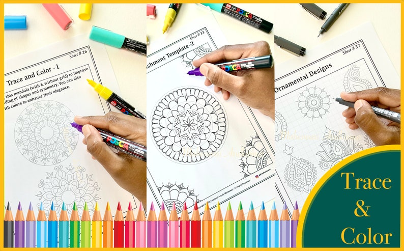 Mandala Guidance, Practice Sheets & Coloring 50 Pages, Learn to Draw ...