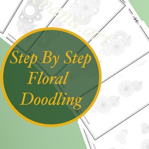 Floral Doodle Practice Sheets (40 Pages), Learn to Draw Floral Doodle ...