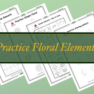 Floral Doodle Practice Sheets (40 Pages), Learn to Draw Floral Doodle ...