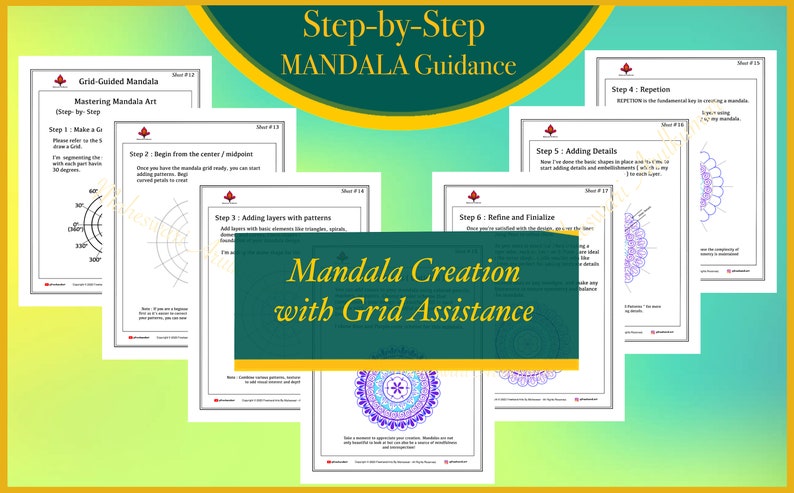 Mandala Guidance, Practice Sheets & Coloring (50 Pages), Learn to Draw ...