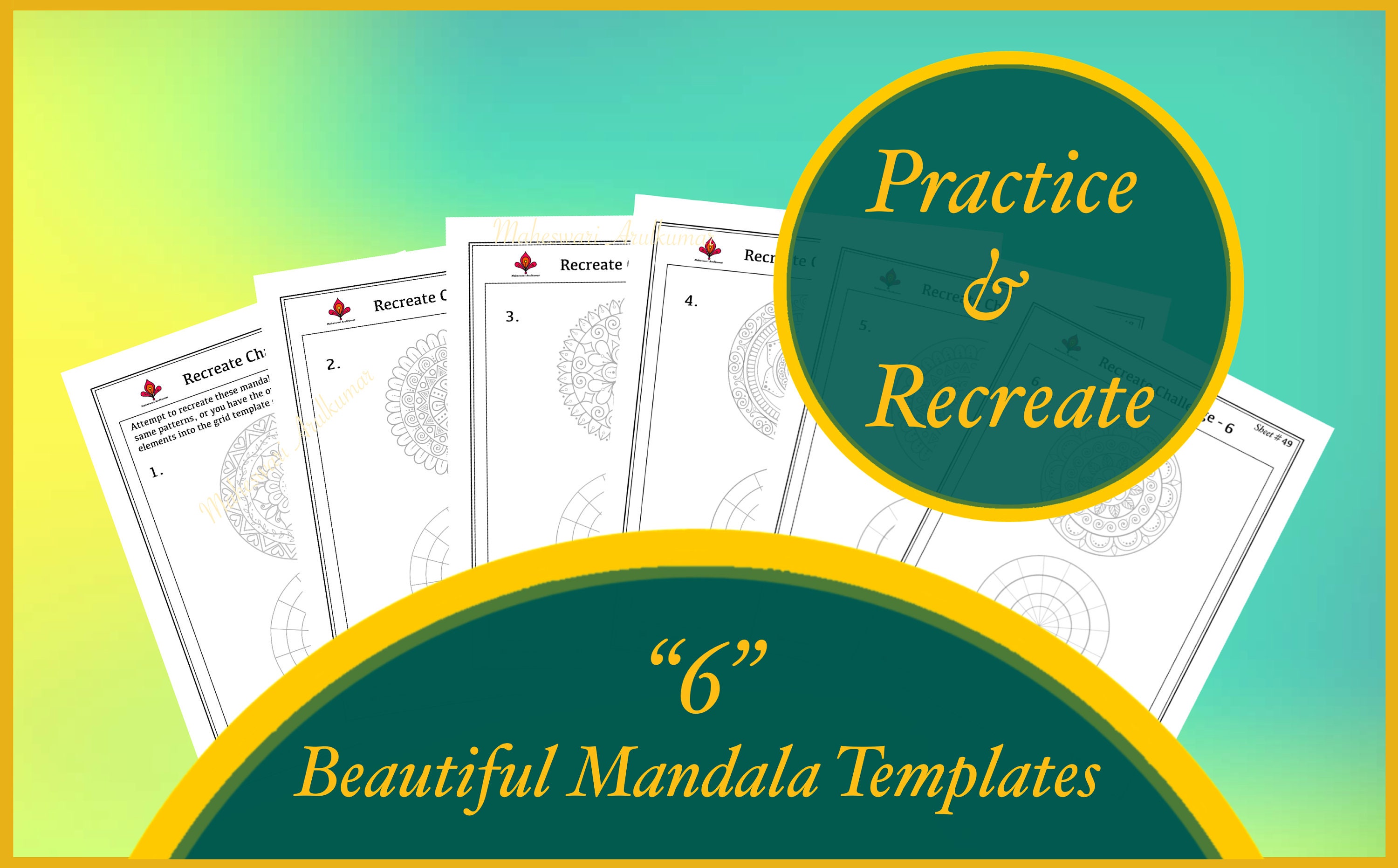 Mandala Guidance, Practice Sheets & Coloring 50 Pages, Learn to Draw ...