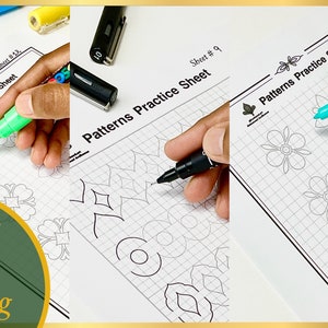 Patterns Practice Sheets and Coloring (50 Pages), Learn to Draw Mandala ...
