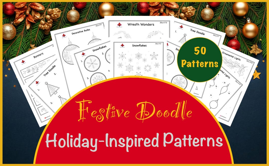Festive Doodle Templates, A Fun Way to Celebrate the Season With Art ...