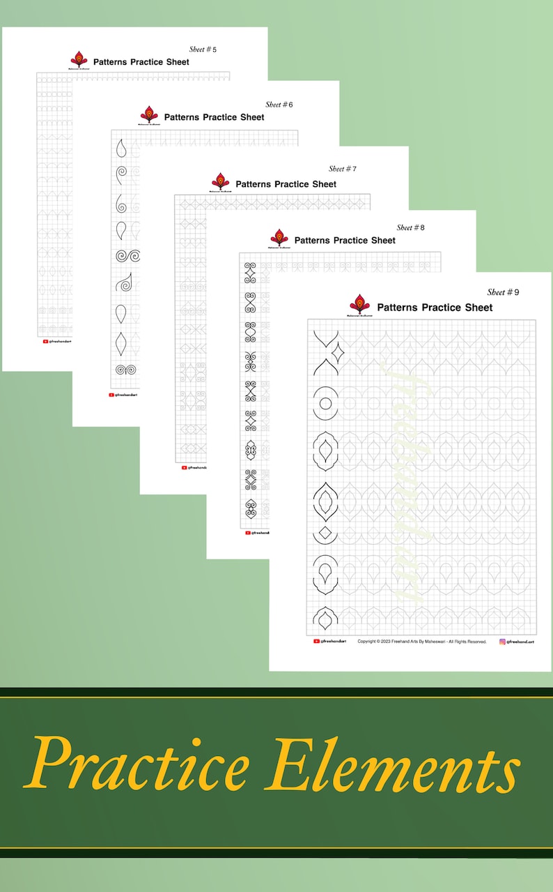 Patterns Practice Sheets and Coloring (50 Pages), Learn to Draw Mandala ...