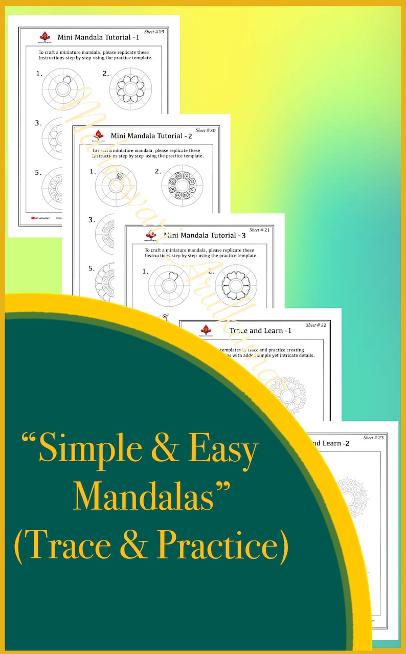 Mandala Guidance, Practice Sheets & Coloring (50 Pages), Learn to Draw ...