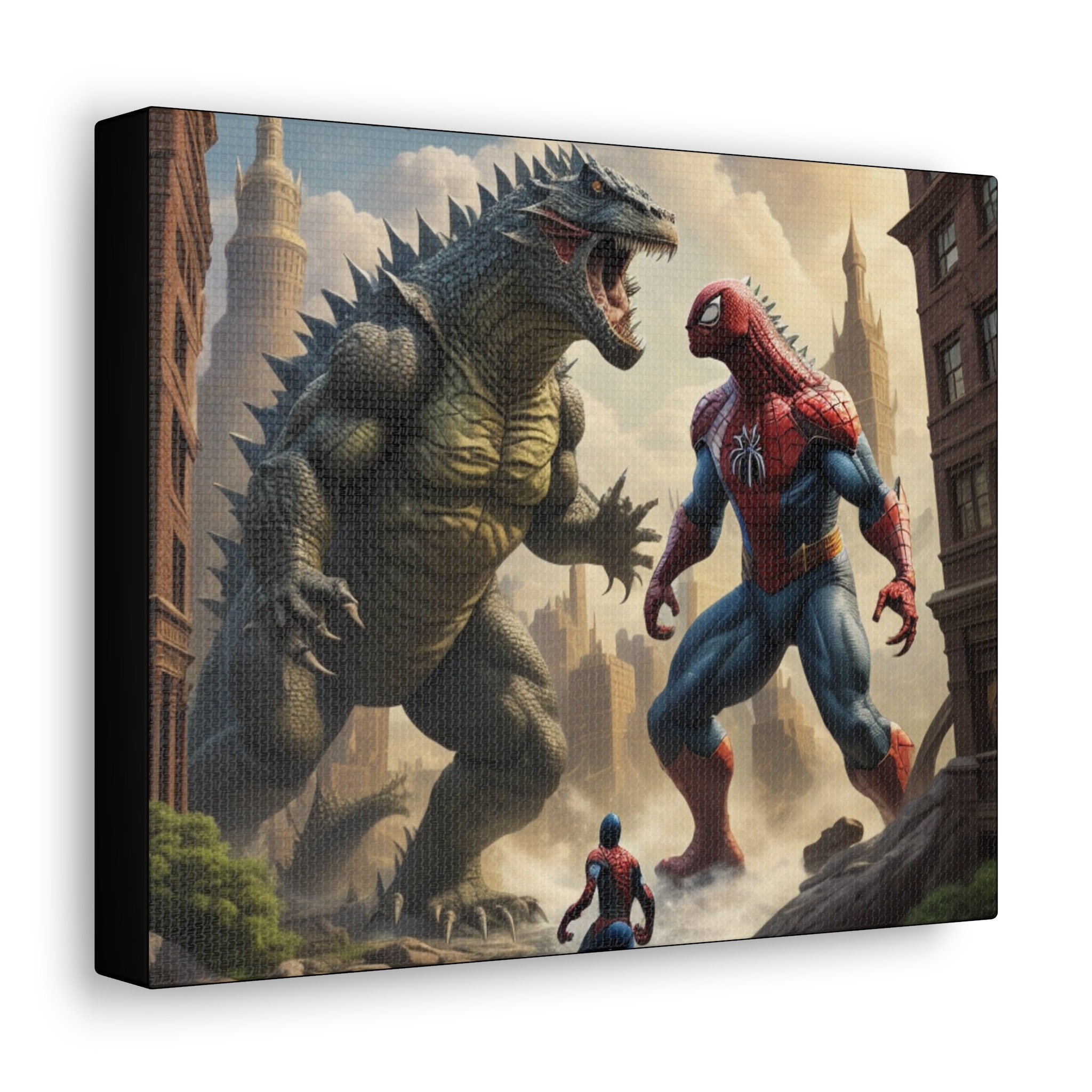 Godzilla VS Spiderman Canvas Gallery Wraps - Etsy
