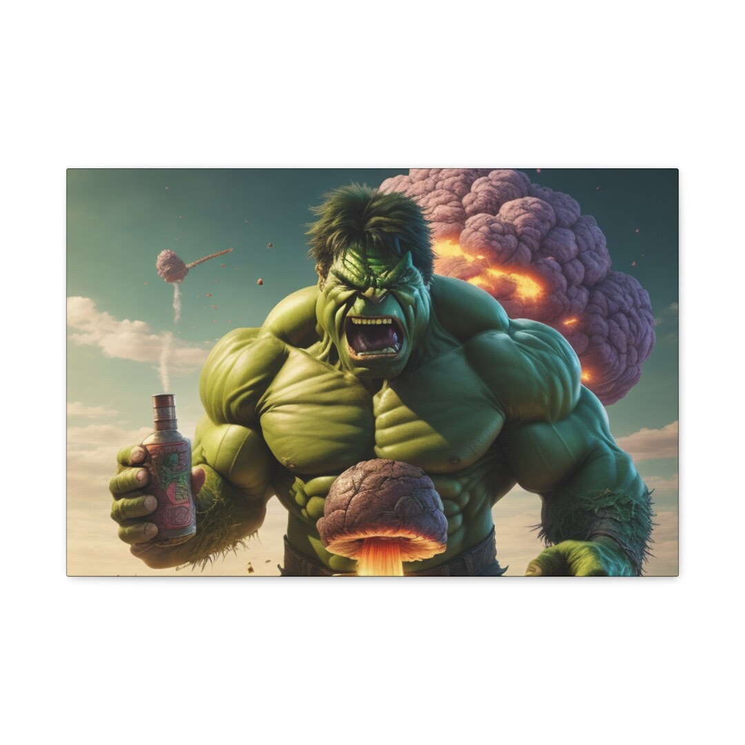 The Hulk Drinking on the Job Canvas Gallery Wraps - Etsy