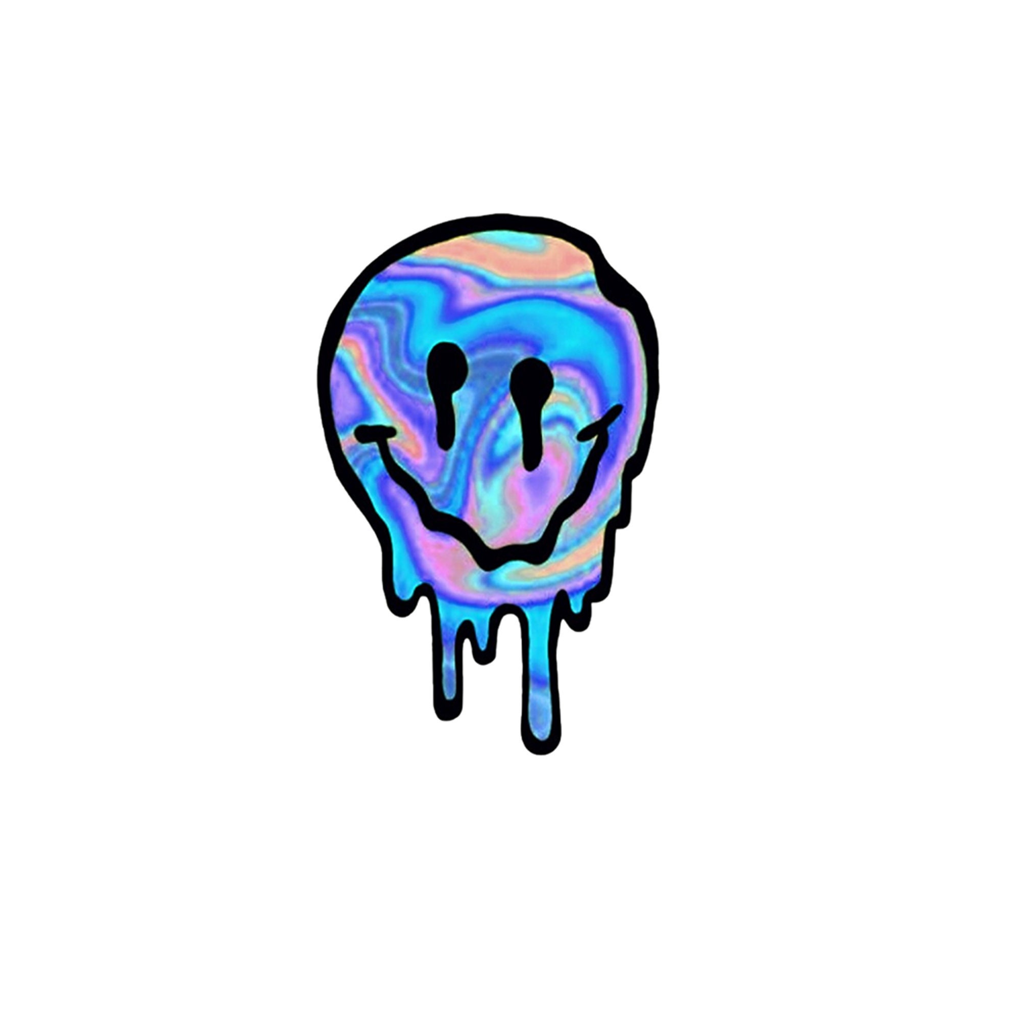 Melting Smiley Face Sticker - Etsy