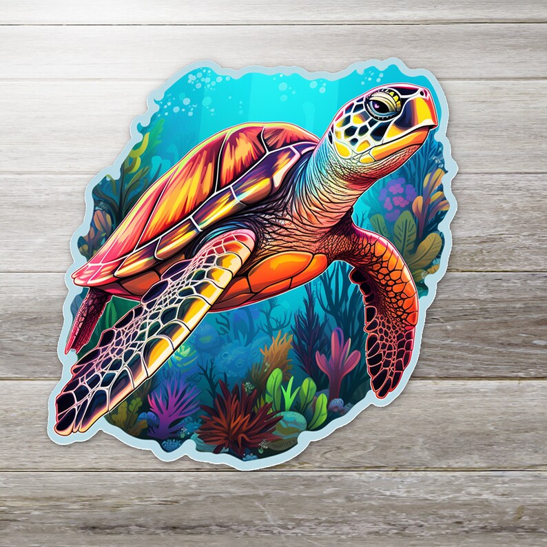 Sea Turtle Sticker - Etsy