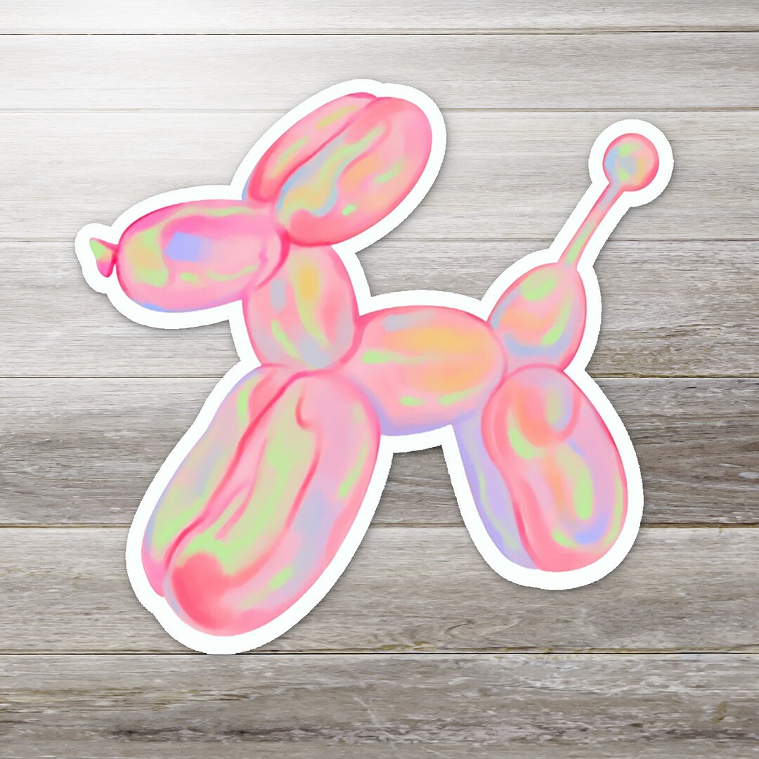 Pink Oil Slick Balloon Animal Sticker- Dog - Etsy