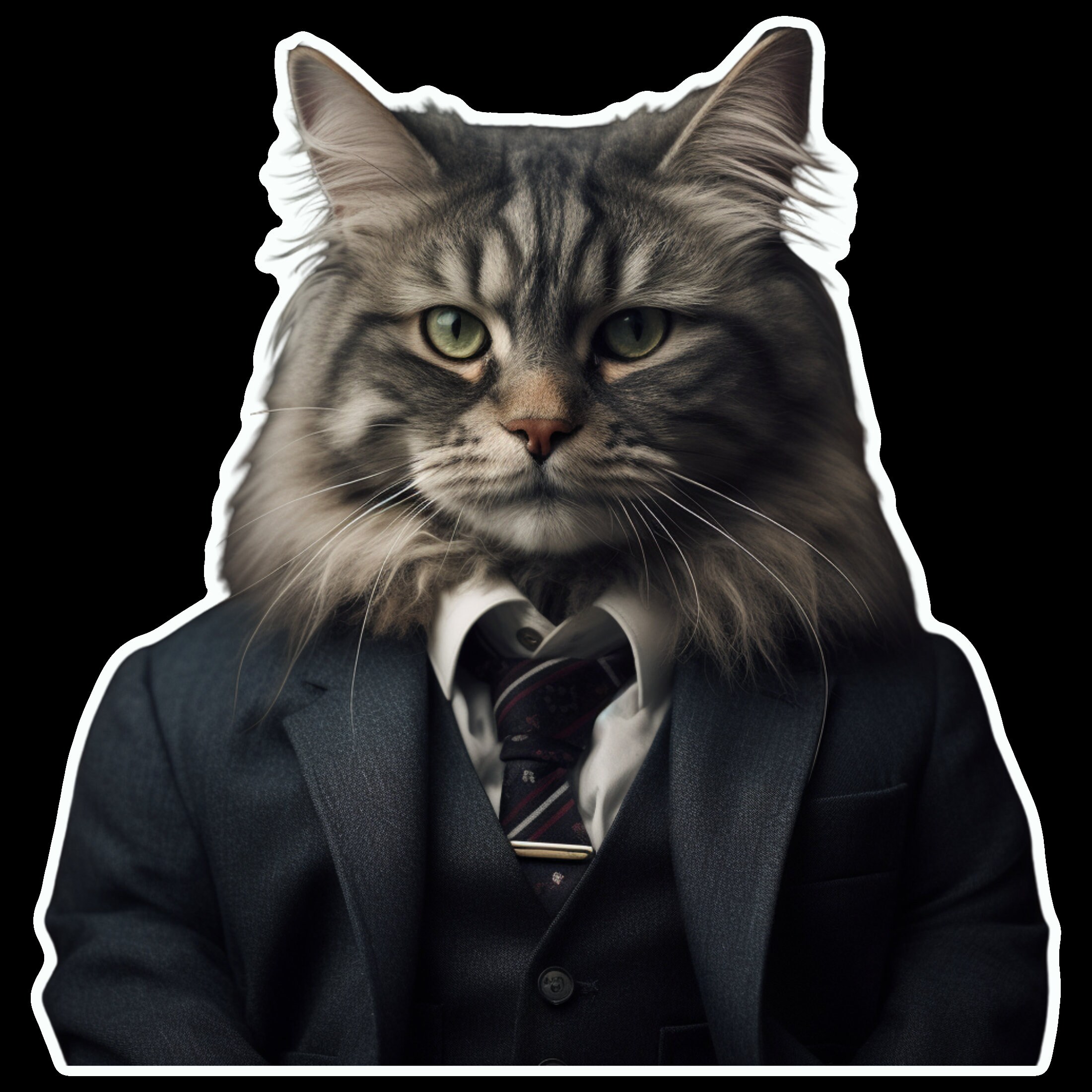 Dapper Cat Sticker Realistic Cat Doing Human Things - Etsy