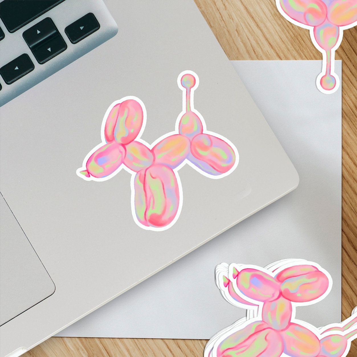 Pink Oil Slick Balloon Animal Sticker- Dog - Etsy