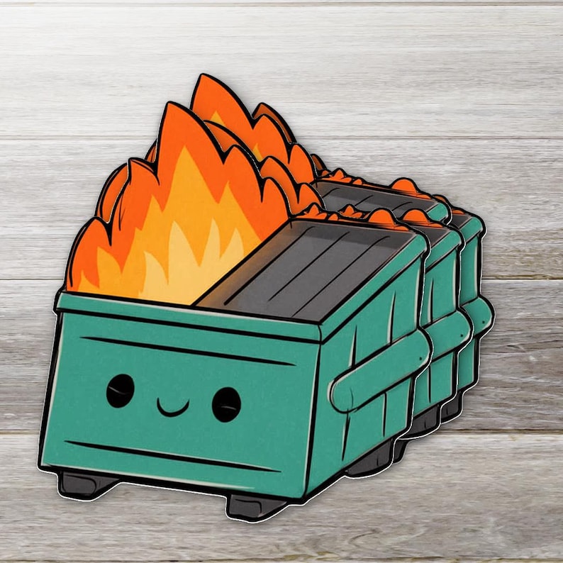 Dumpster Fire Sticker - Etsy