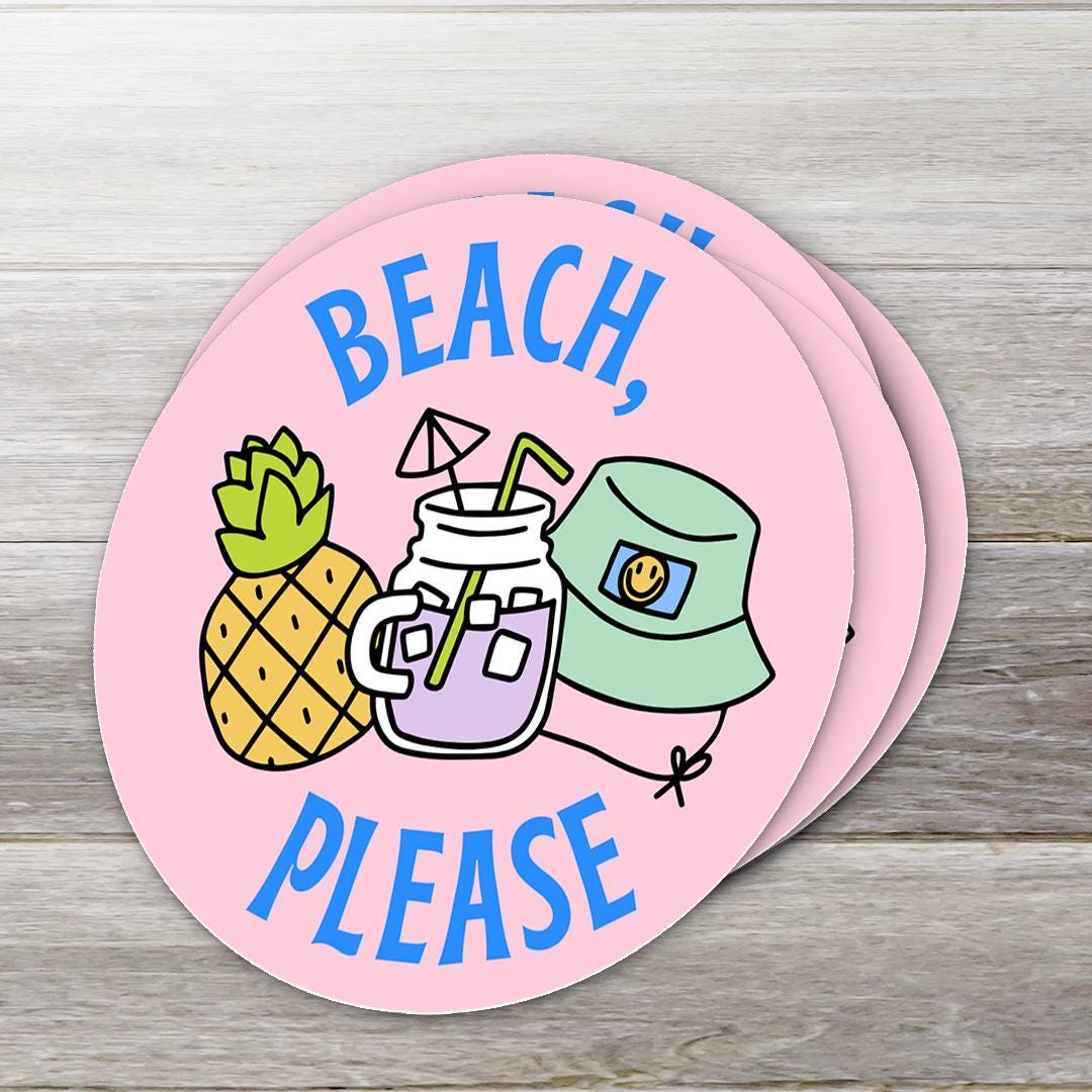 Beach Please Sticker - Etsy
