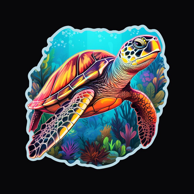 Sea Turtle Sticker - Etsy