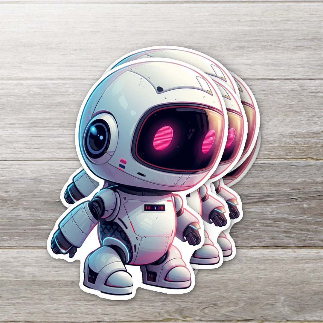 Cute Robot Sticker - Etsy