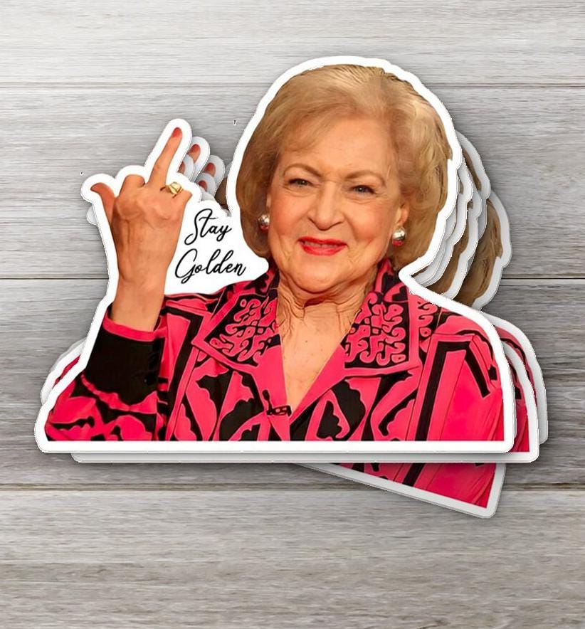 Stay Golden Middle Finger Sticker - Etsy