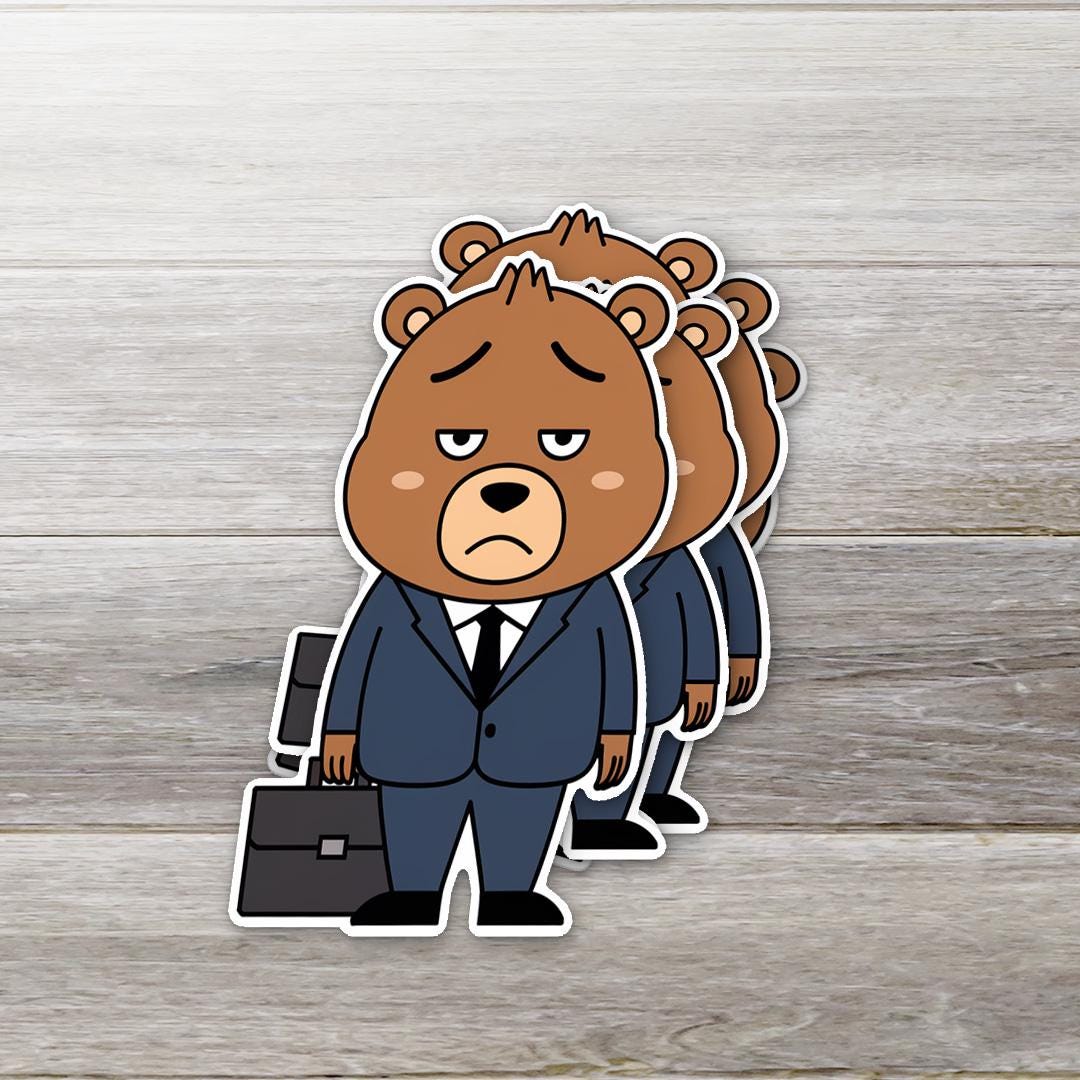 Bear Market Sticker- Suit and Tie - Etsy