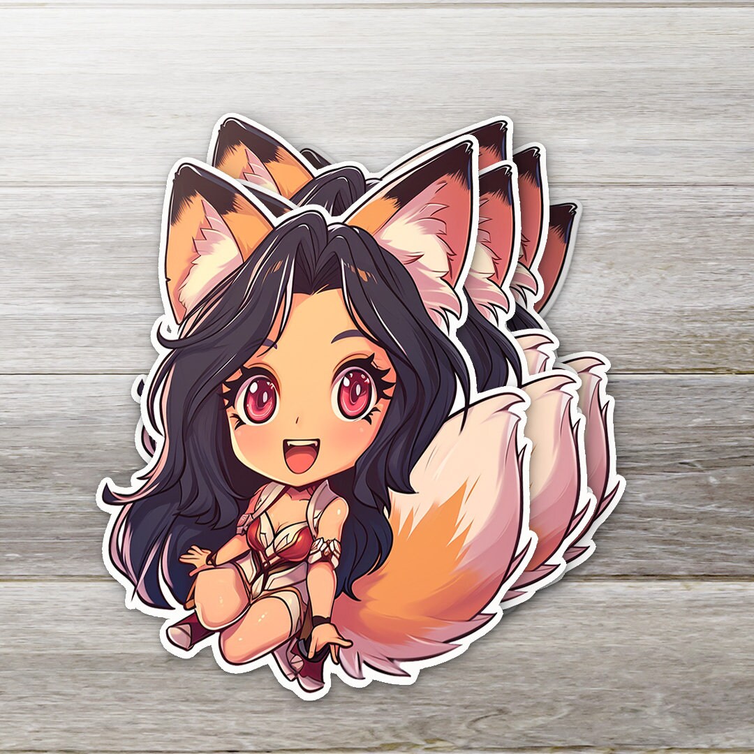 Anime Girl Sticker- Fox - Etsy