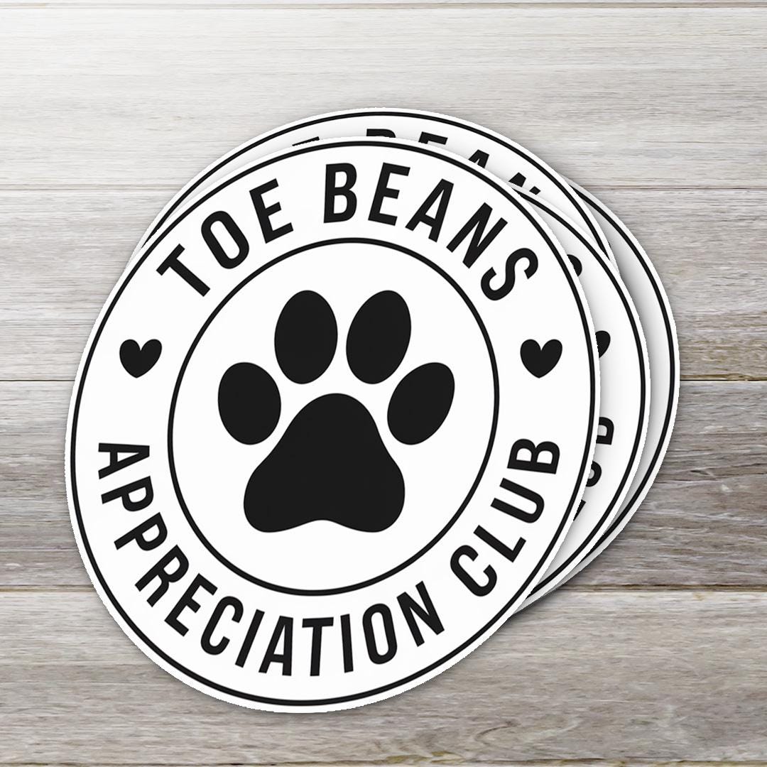 Toe Beans Appreciation Club Sticker - Etsy