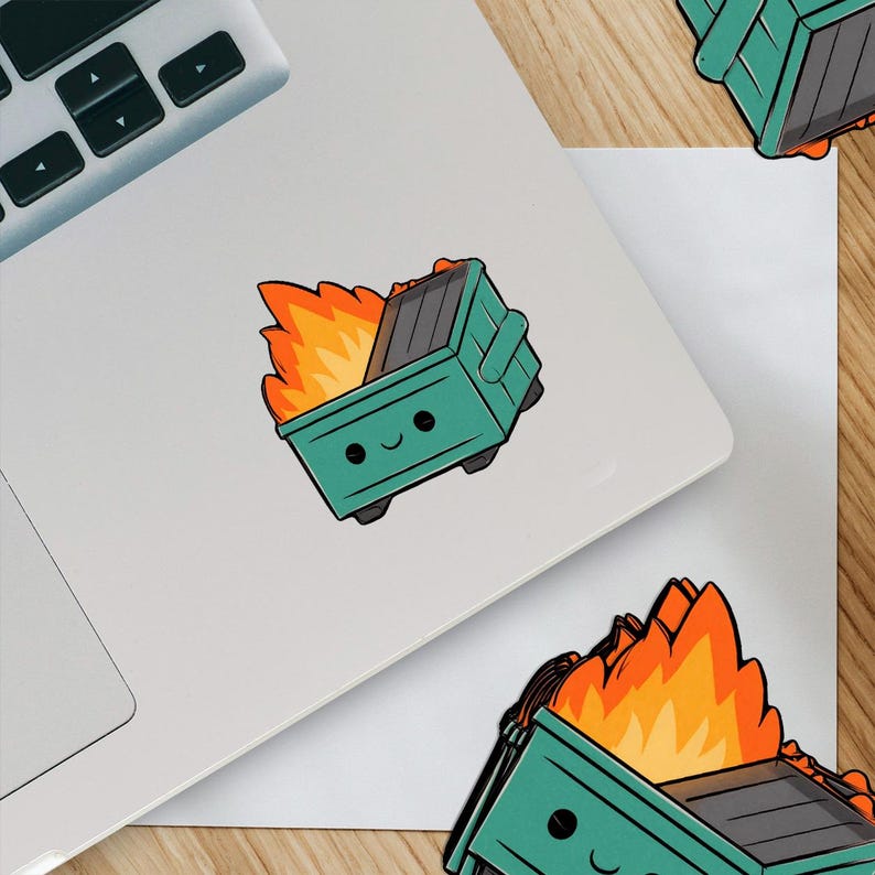 Dumpster Fire Sticker - Etsy