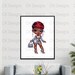 Glamorous Chibi Doll Red Hair Digital Paper Dolls, Glamorous Chibi Doll ...