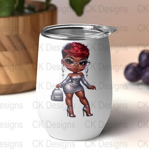 Glamorous Chibi Doll Red Hair Digital Paper Dolls, Glamorous Chibi Doll ...