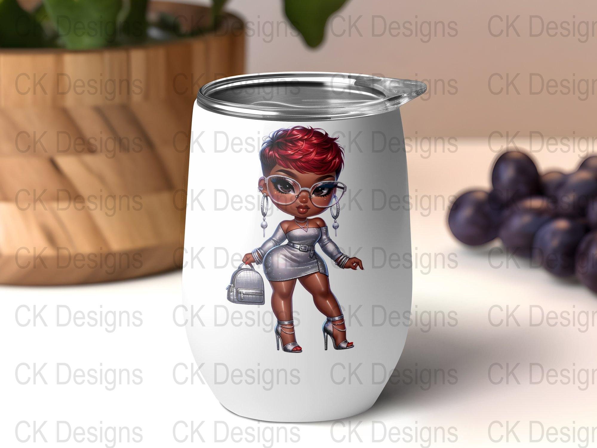 Glamorous Chibi Doll Red Hair Digital Paper Dolls, Glamorous Chibi Doll ...
