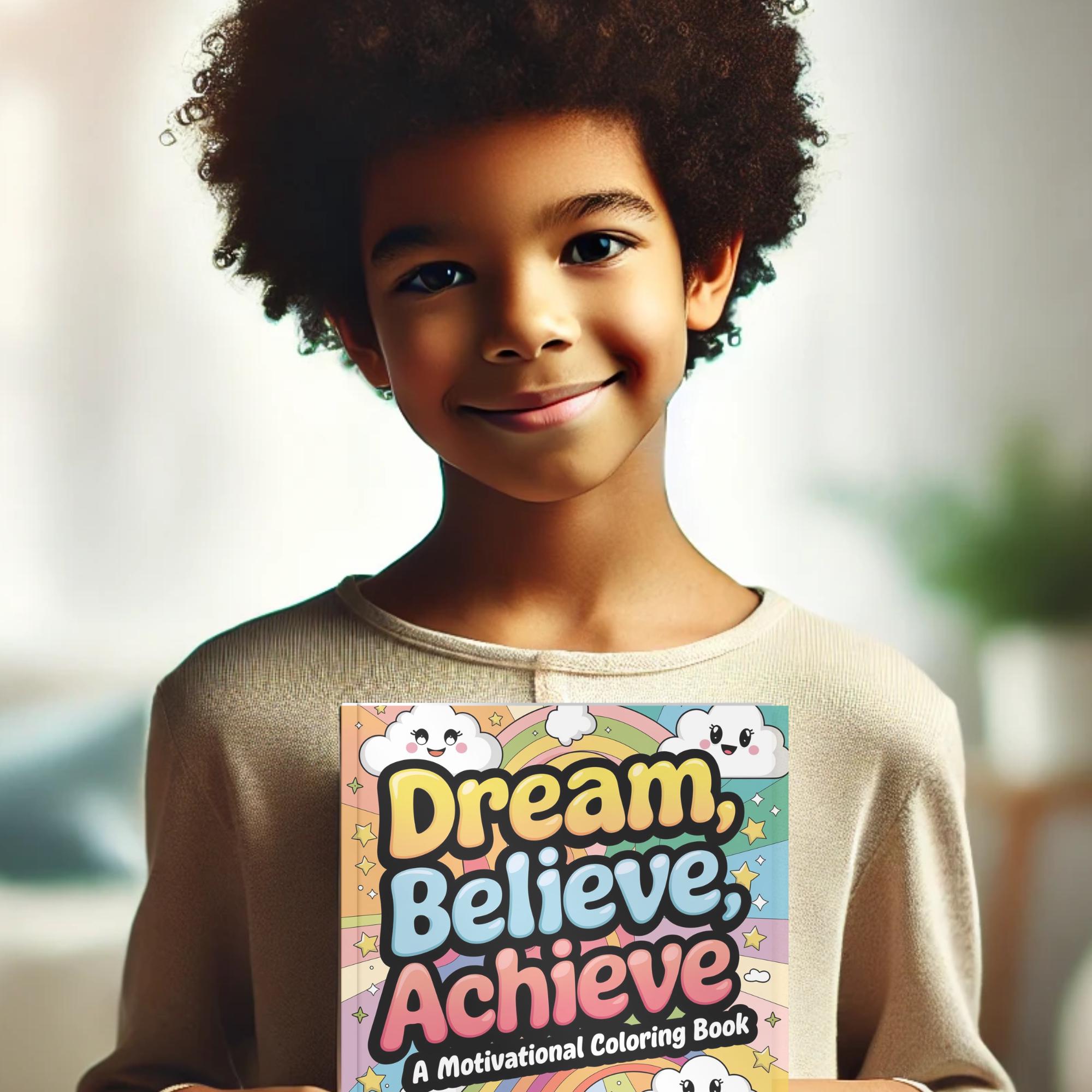 Dream Believe Achieve Coloring Book – Motivational & Relaxing Printable ...