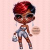 Glamorous Chibi Doll Red Hair Digital Paper Dolls, Glamorous Chibi Doll ...