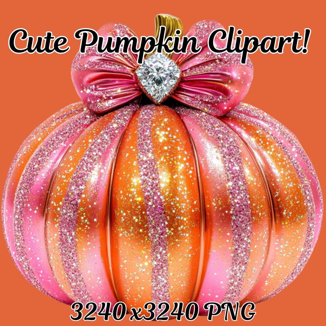 Glam Glitter Pumpkin Clipart | Digital Art for Fall & Halloween Clip ...
