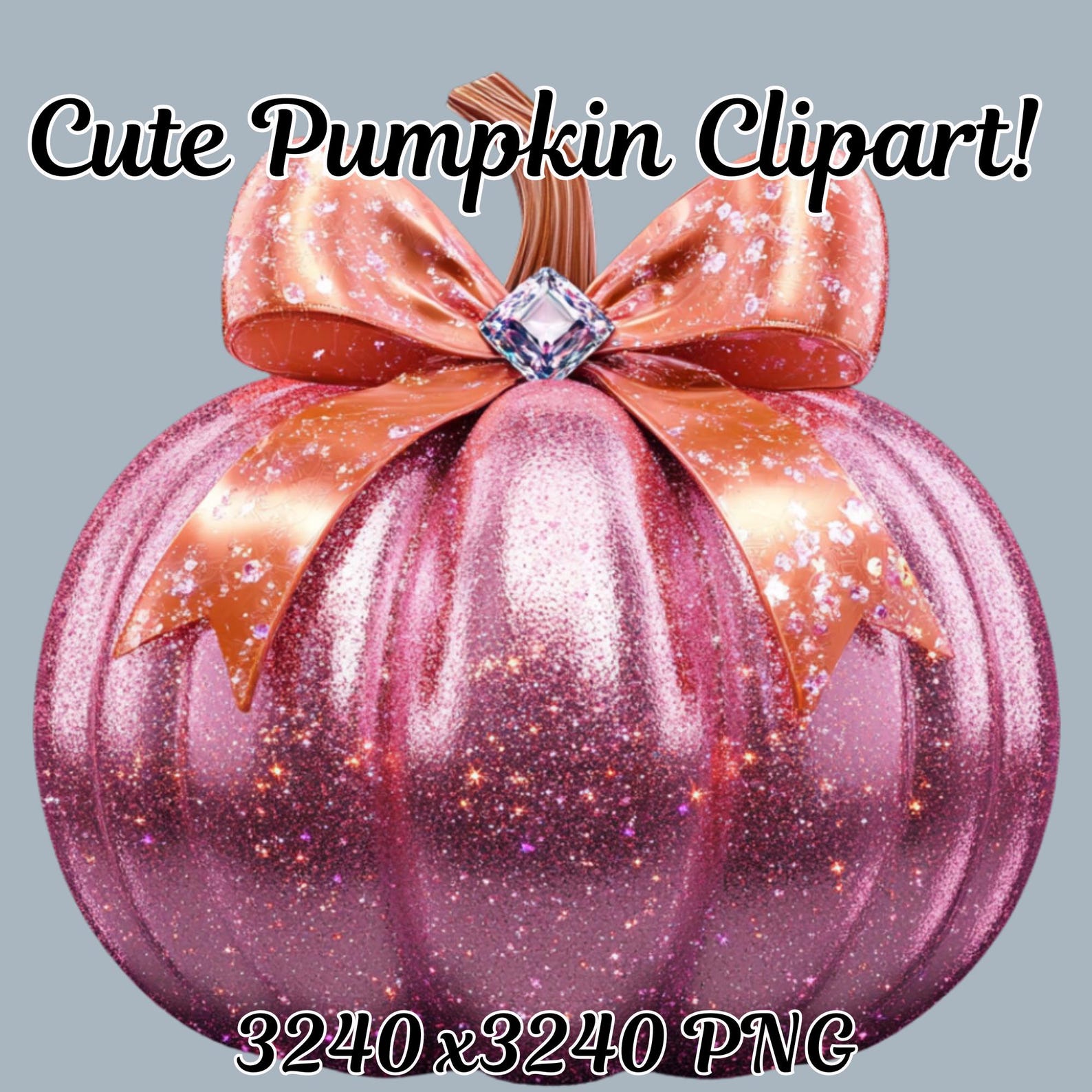 Glam Glitter Pumpkin Clipart | Digital Art for Fall & Halloween Clip ...