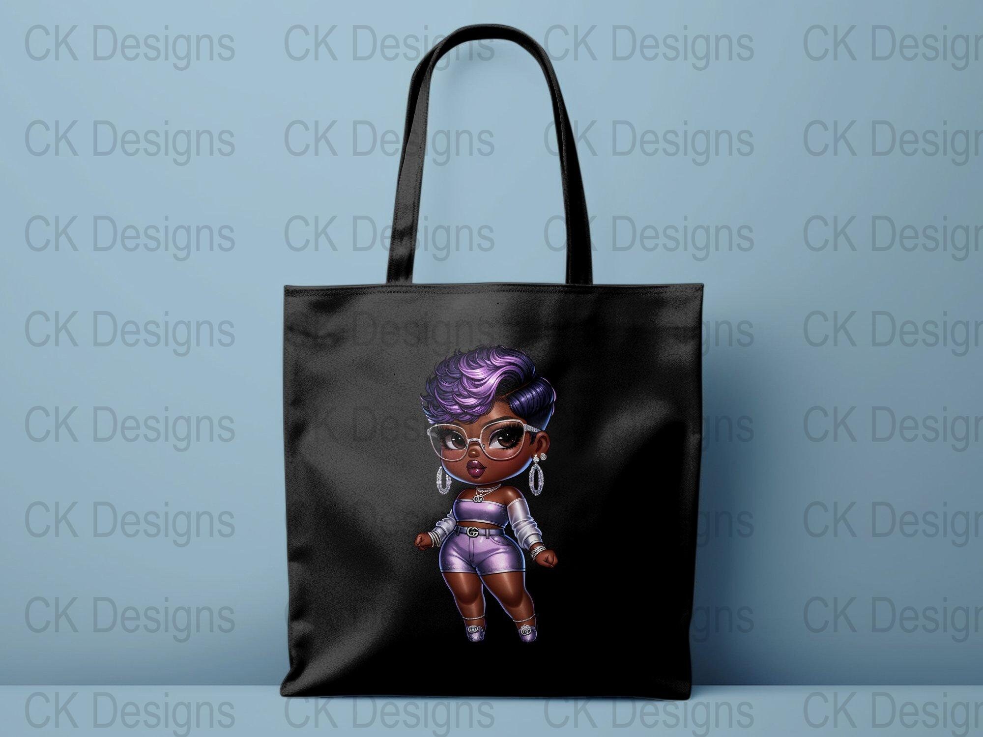 Glamorous Chibi Doll Purple Hair Digital Paper Doll, Glamorous Chibi ...