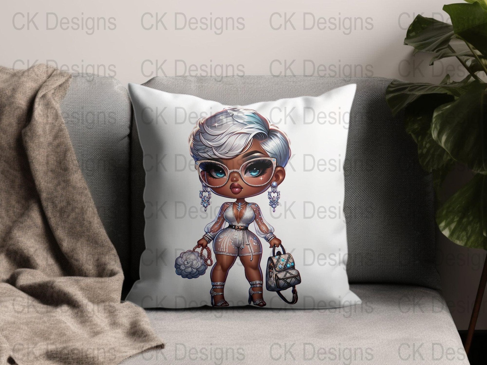 Glamorous Chibi Doll, Chibi Digital Paper Doll, Chibi Digital Clip Art ...