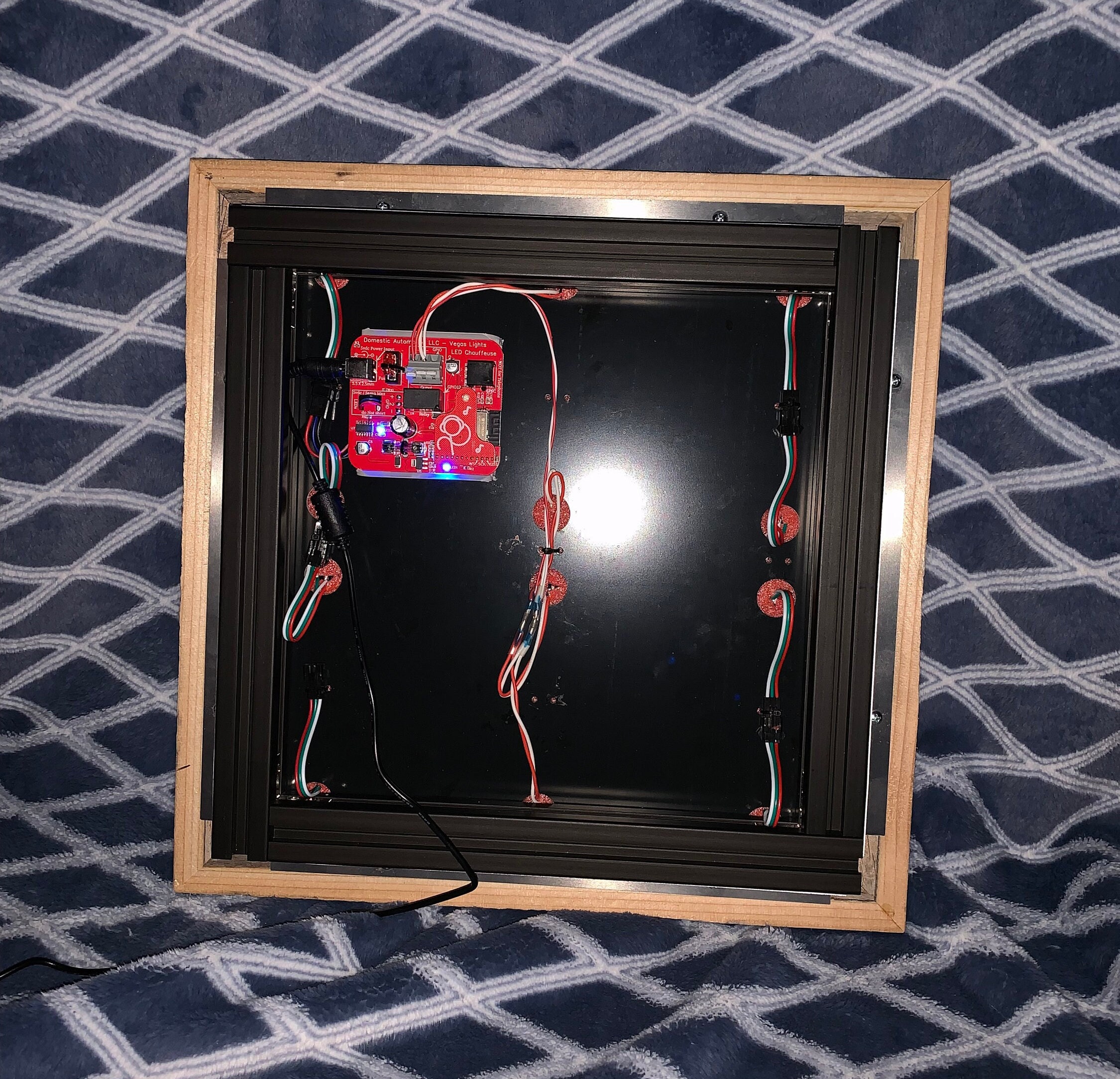 Animated LED Matrix in Wooden Frame Concealed by 2 Way Mirror. - Etsy