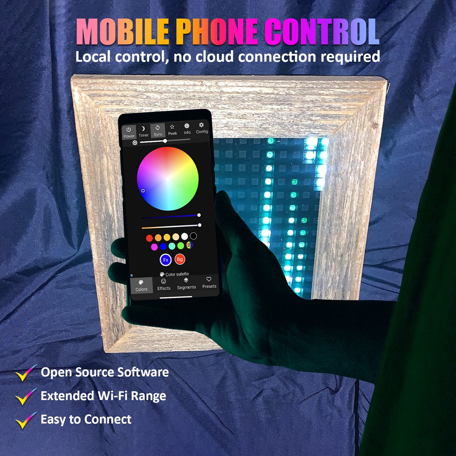 Animated LED Matrix in Wooden Frame Concealed by 2 Way Mirror. - Etsy