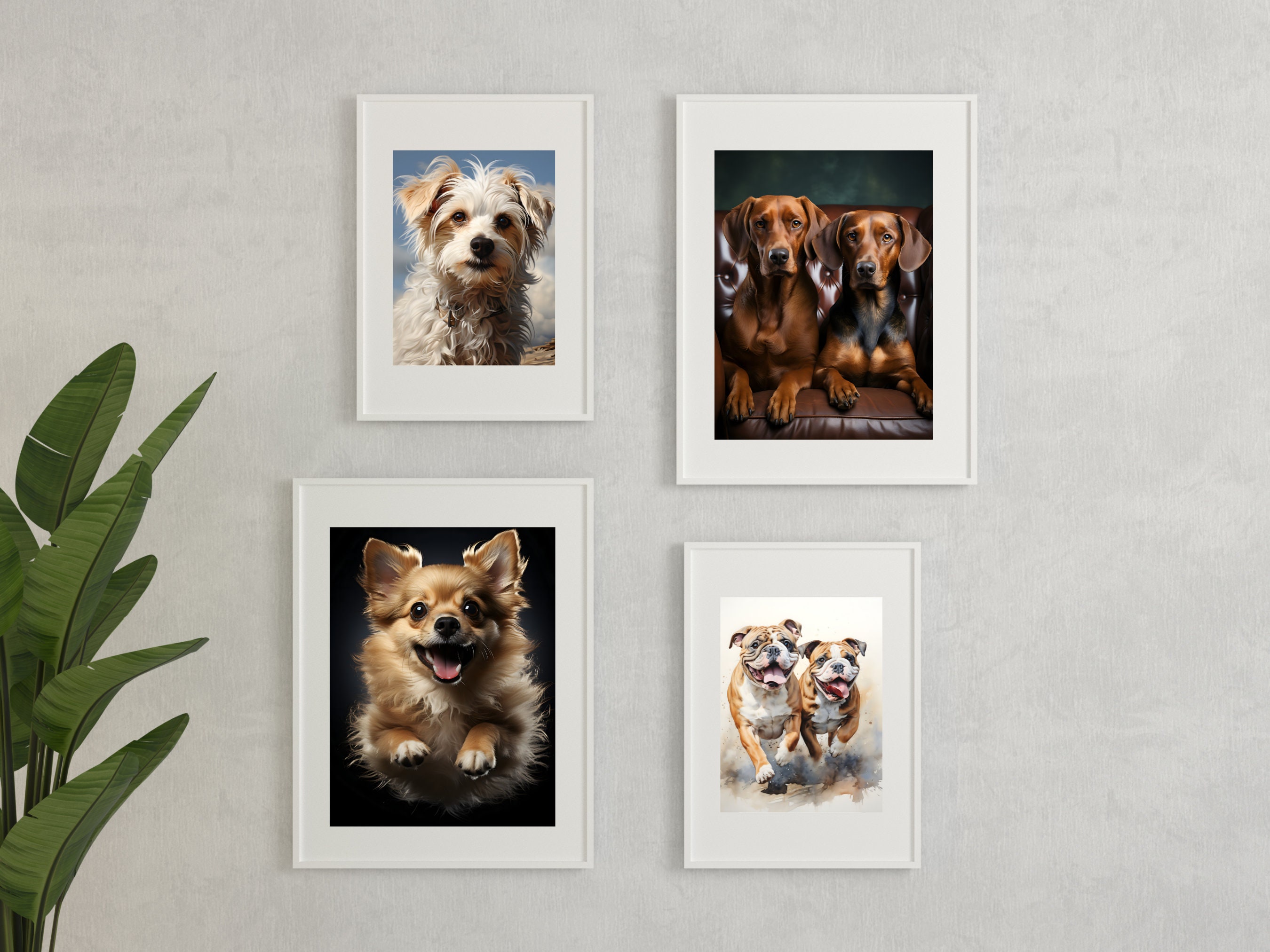 100 Dog Portraits Aesthetic Dog Art Set Digital Art Prints Dog Decor ...