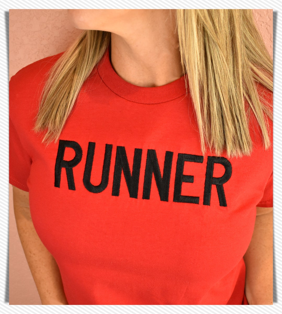 Embroidered T-shirt RUNNER Custom Colors - Minimalist Shirt - Etsy