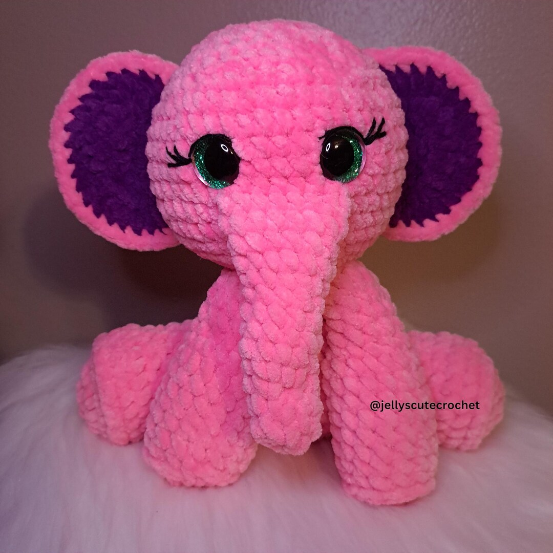 Elsa the Elephant Made to Order Custom Crochet Plush Cute Unique ...