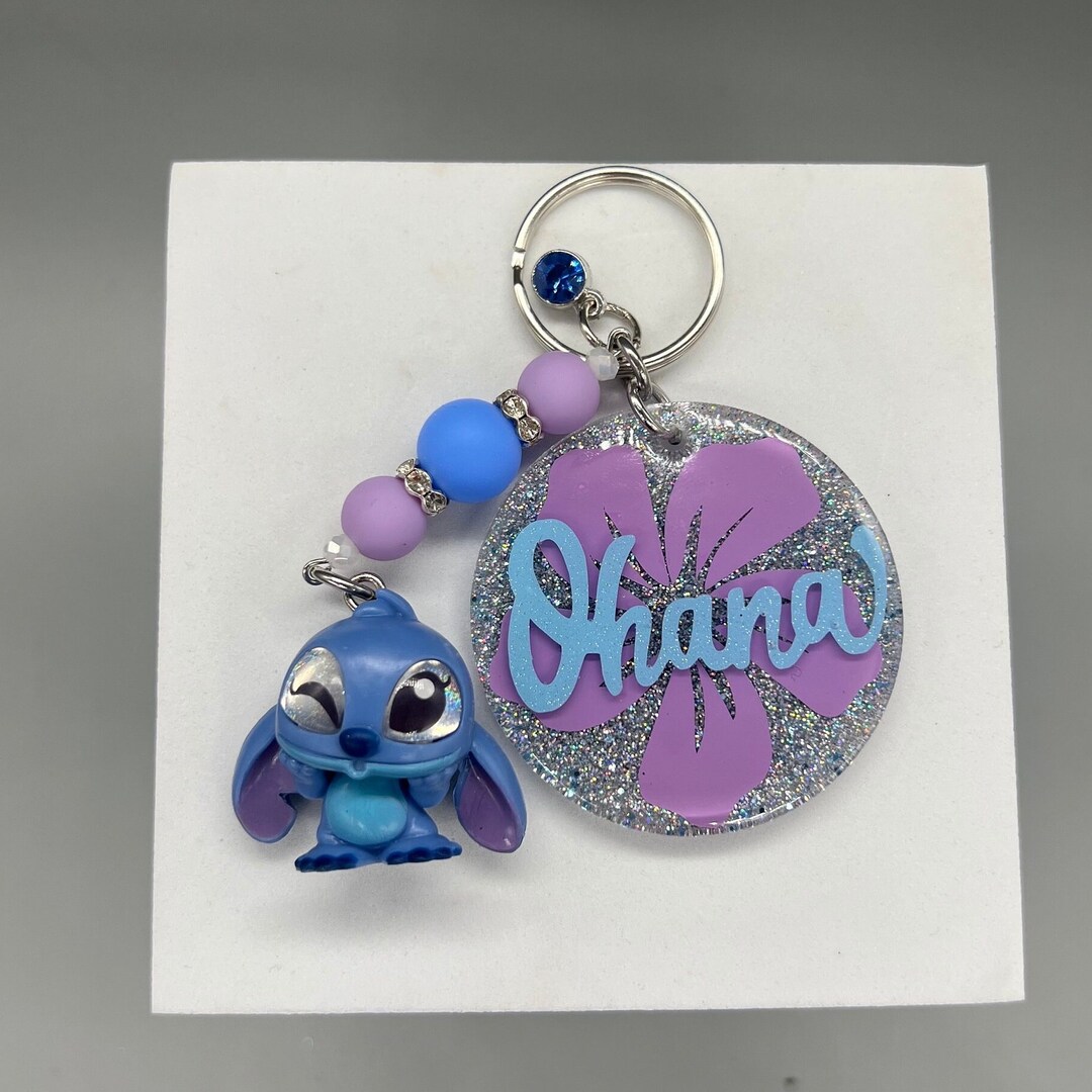 Stitch From Lilo and Stitch Glitter Keychain Doorables/stitch Key Ring ...