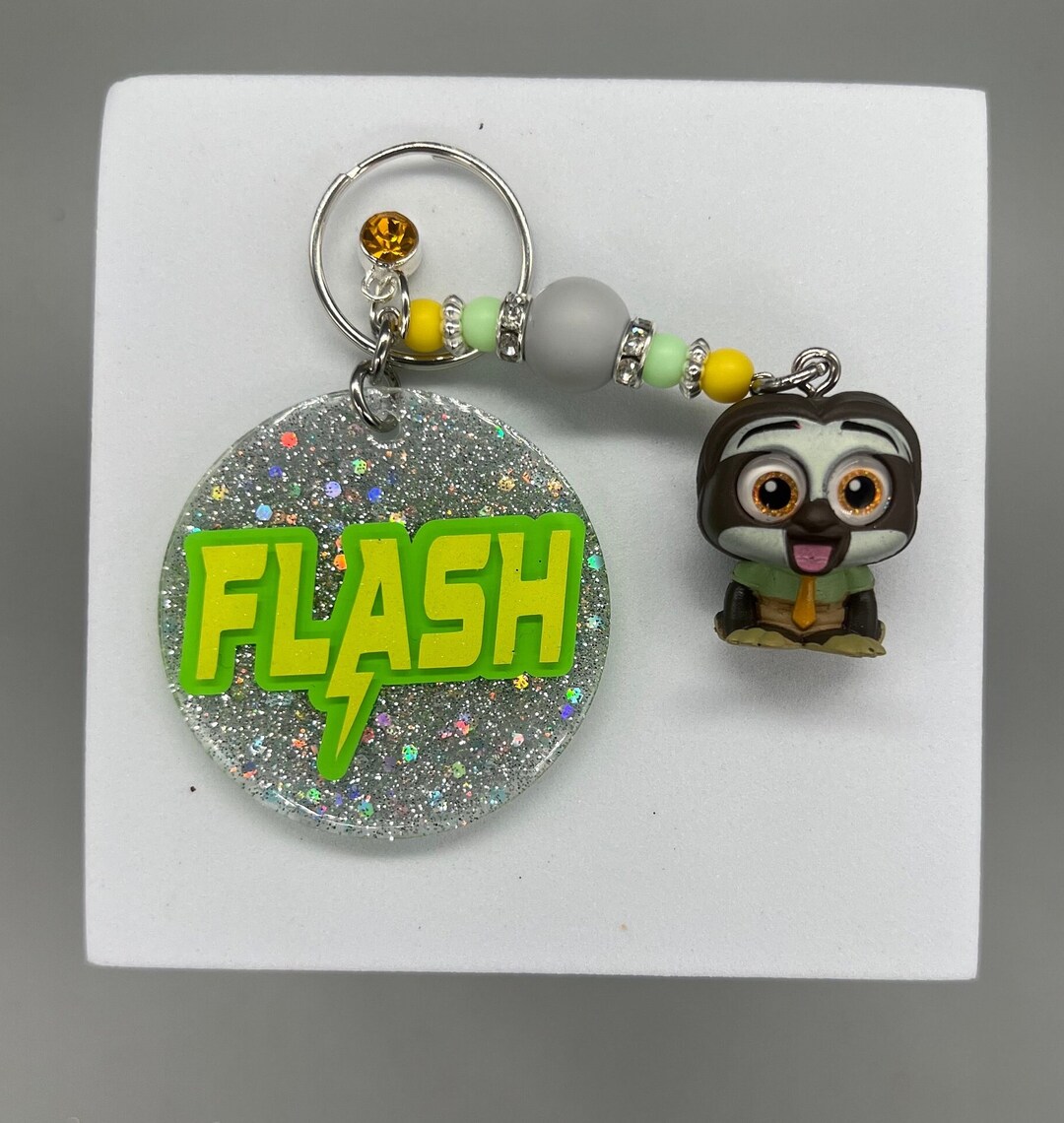Flash the Sloth From Zootopia One of a Kind Glitter Keychain Doorables ...