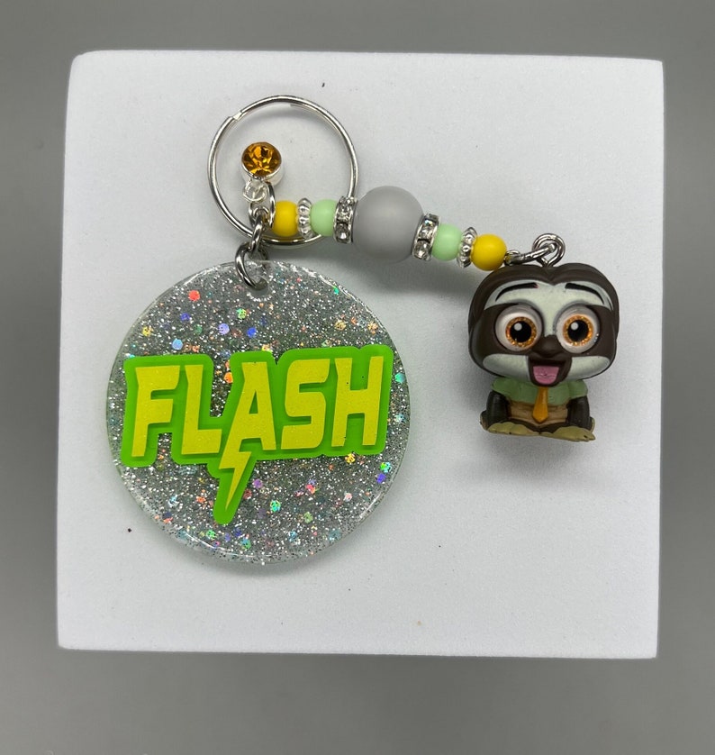 Flash the Sloth From Zootopia One of a Kind Glitter Keychain Doorables ...